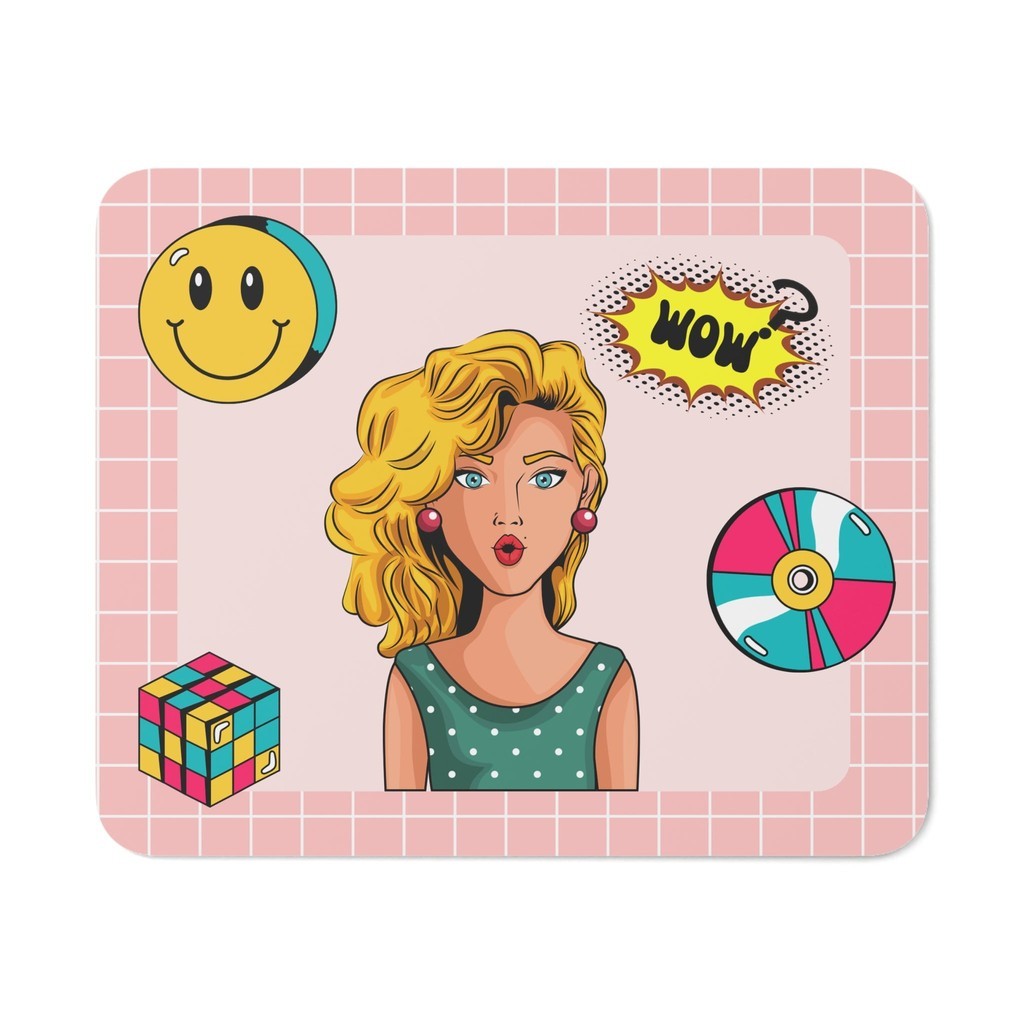 Soft Magenta Retro Woman 90s Comic Mouse Pad | Shopee Malaysia
