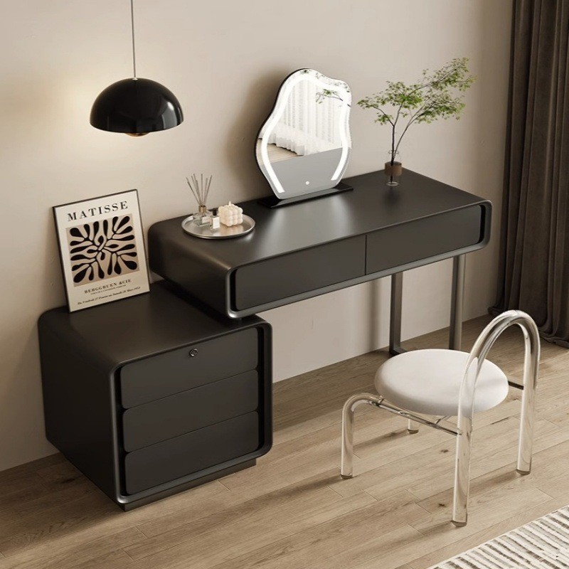 JY-8/Black Lacquered Dressing Table and Chest of Drawers Integrated ...