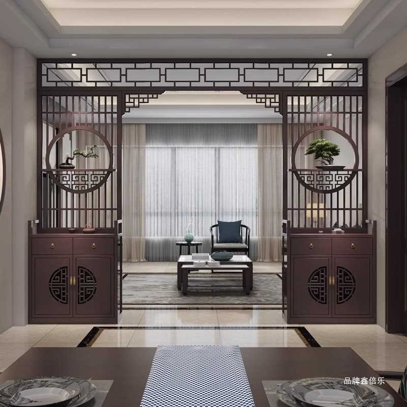 J-H/New Chinese Style Entryway Screen Partition Living Room Cabinet ...