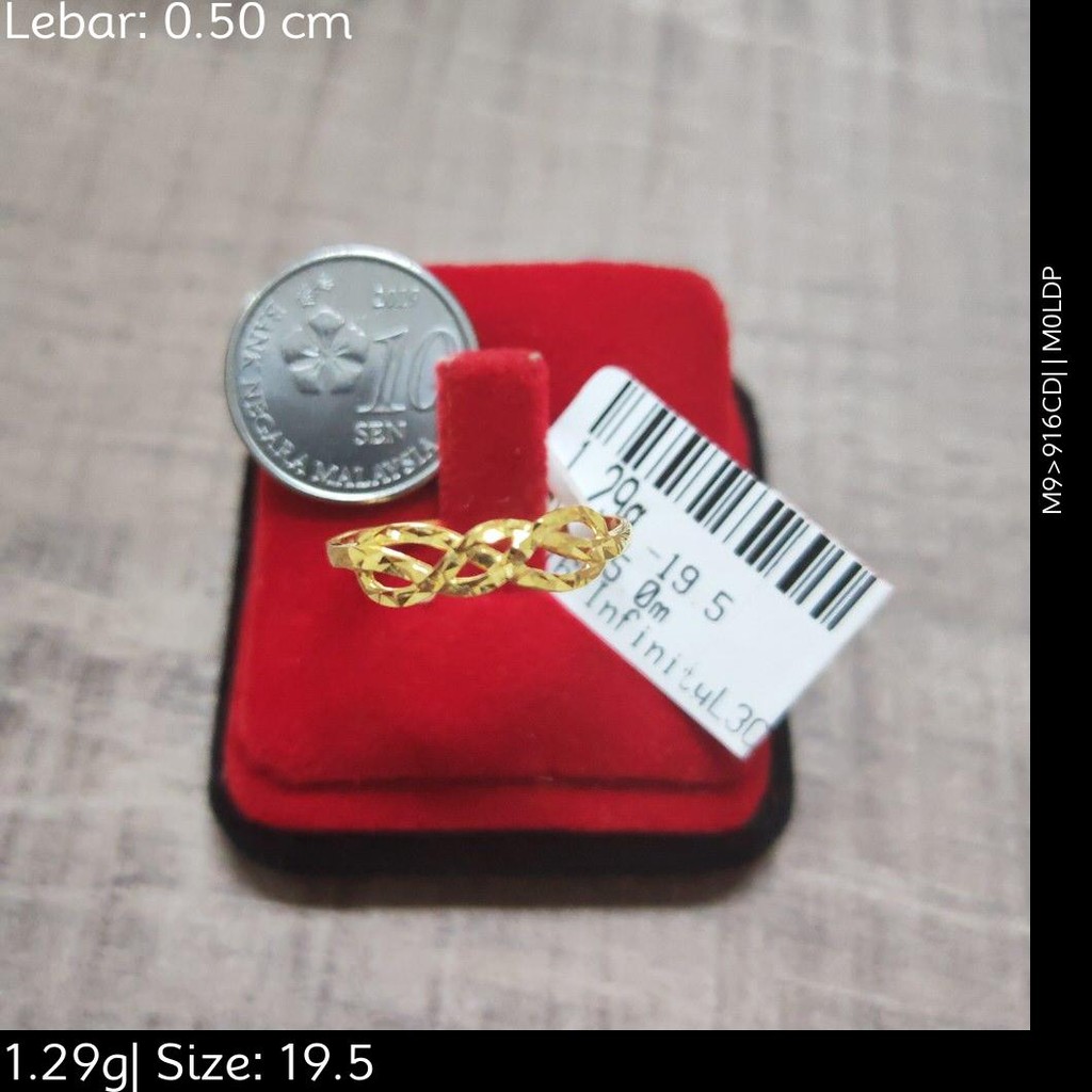 Emas916, Cincin Infinity L3 Crv 0.5 cm Pd 2045 P519 20 | Shopee Malaysia