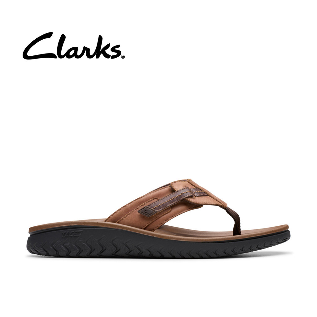 Clarks Mens Wesley Sun - Light Tan Lea | Shopee Malaysia