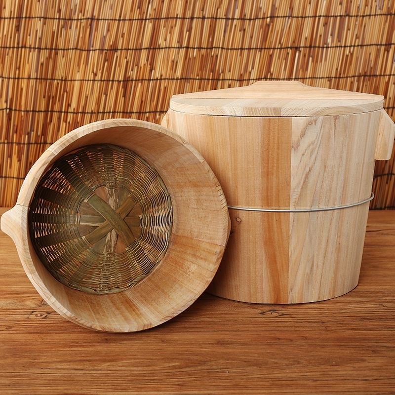 HY-6/Steamed Rice Wooden Barrel Fir Handmade Steamer Rice Sushi Steamer ...