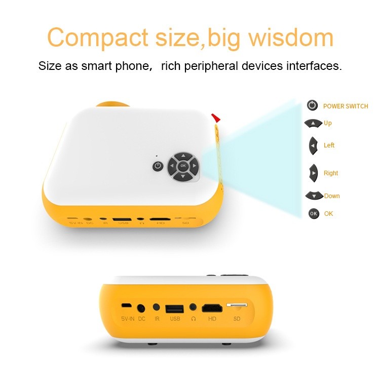 A10 mini projector, home led portable, small projector, HD 1080p ...
