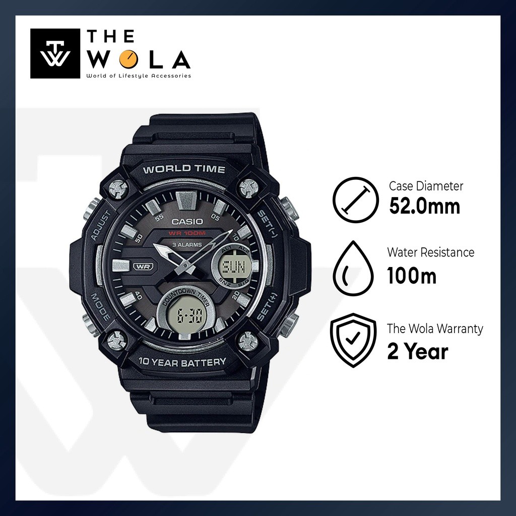 (2 Years Warranty) Casio Men's Analog Digital Watch AEQ-120W Series ...