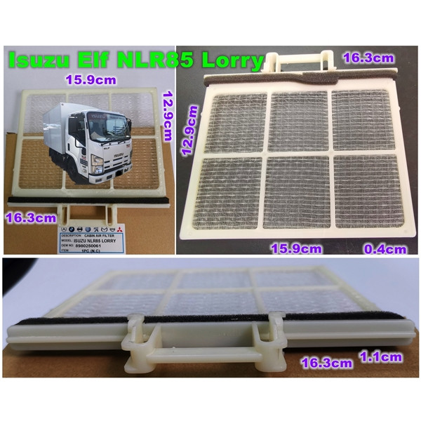 FC AIR FILTER CABIN A/C(ISUZU ELF NLR 85 TRUCK LORRY) 16.3x12.9x15.9CM ...