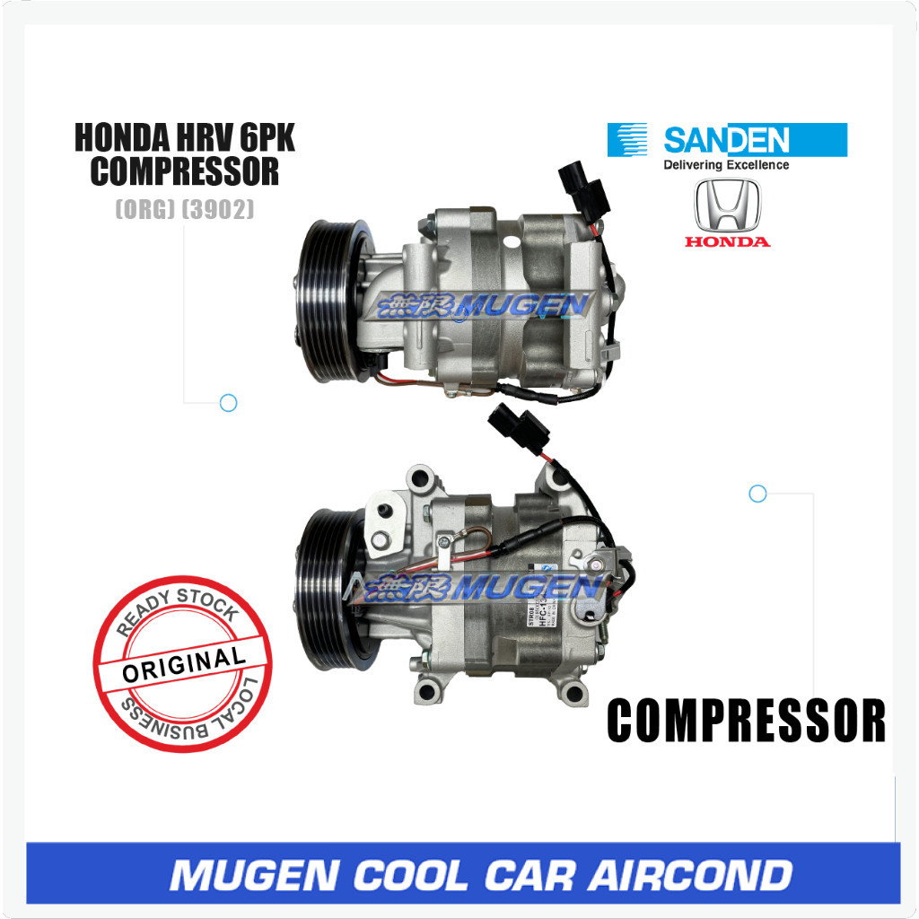 MGC SANDEN ORIGINAL HONDA HRV 6PK COMPRESSOR 3902 | Shopee Malaysia