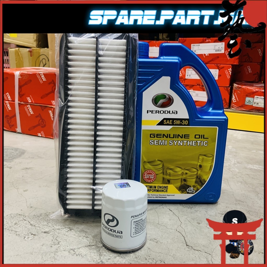 Perodua 5W30 (4L)+Oil Filter+Air Filter - Myvi 1.3/1.5 (-2017) & Alza ...