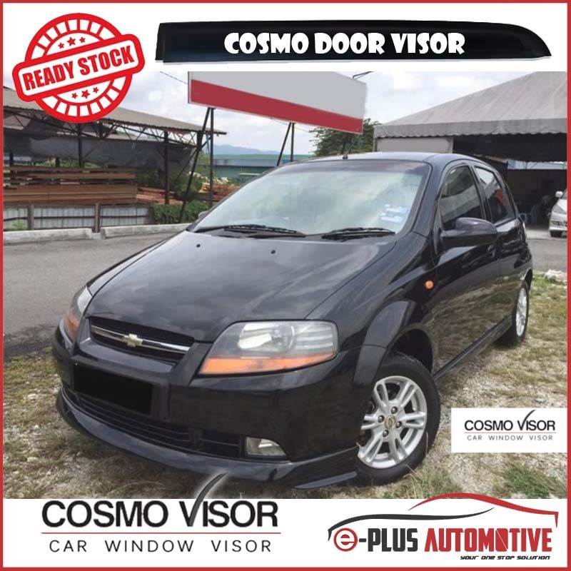 Cosmo Door Visor (4' Medium) Compatible With Chevrolet Aveo (Hatchback ...