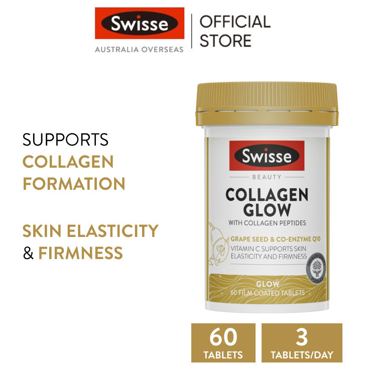 Swisse Beauty Collagen Glow with Collagen Peptides 60 Tablets (EXP:04 ...