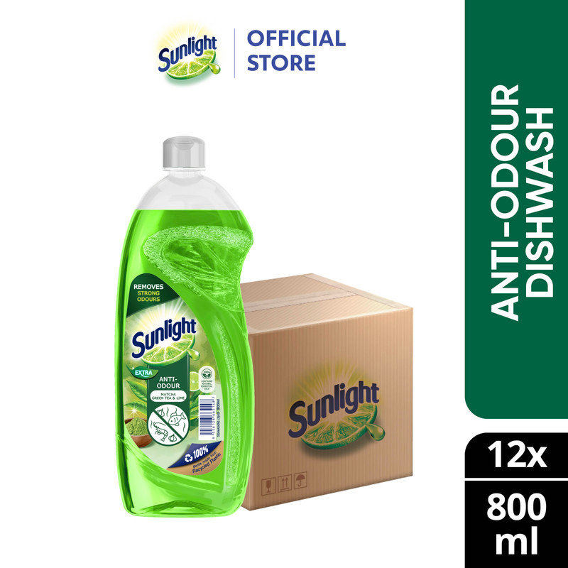[Bundle of 12] Sunlight Dishwash Liquid Extra Anti-Odour Green Tea ...
