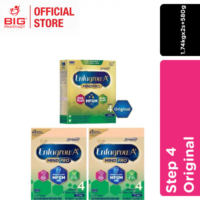 ENFAGROW A+ MINDPRO 2FL STEP 4 ORIGINAL 1.74KG 2S + 580G | Shopee Malaysia