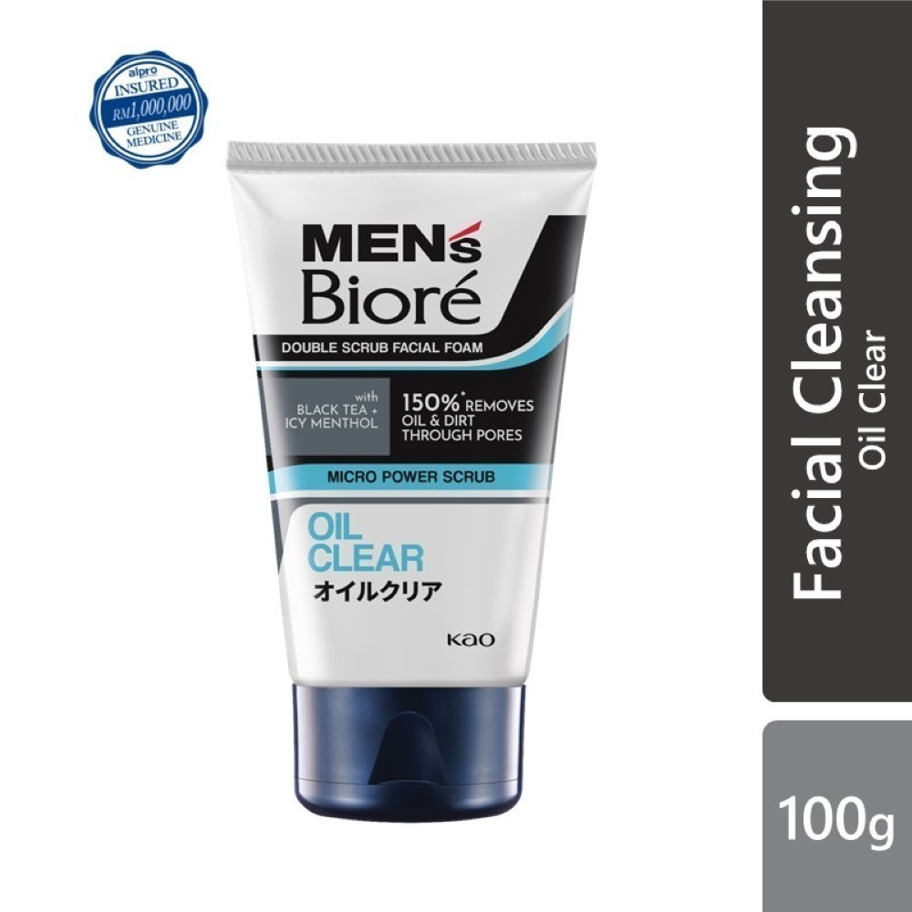 Biore Men Double Scrub Facial Foam 100g | Oil Clear | Shopee Malaysia