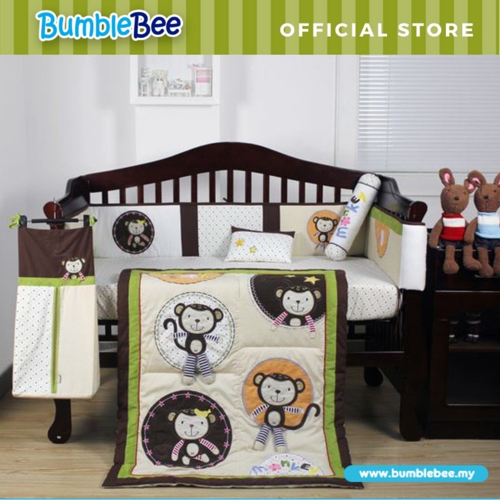 [Clearance] Bumble Bee Baby Bedding Embroidery Crib Set (7 Pcs ...