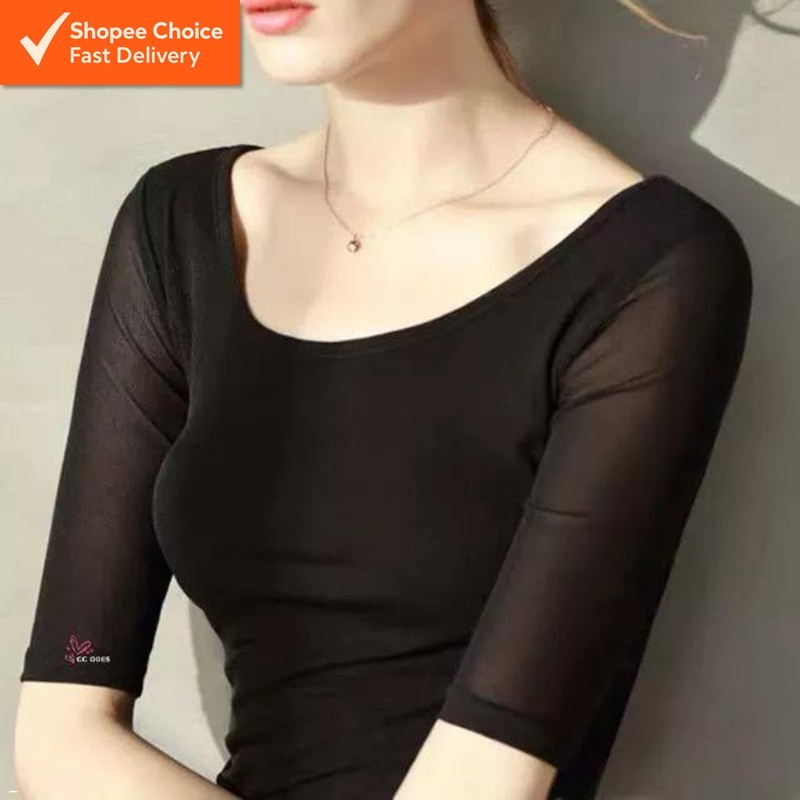 [Shopee Choice] Dancing Inner Tops Long Sleeve Net Fabric#IW3309 ...