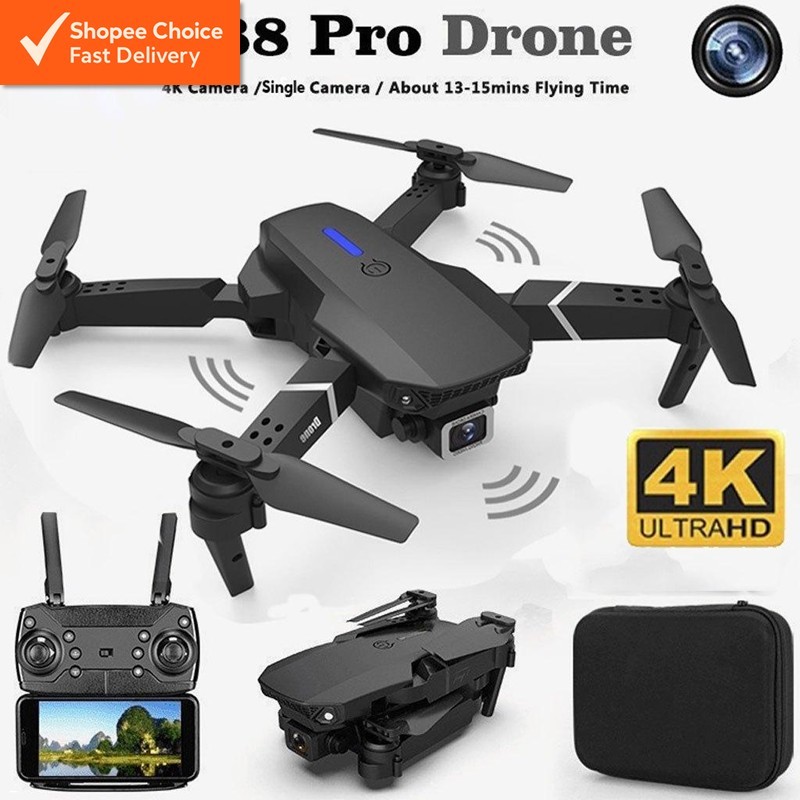 Drone E88 Pro - Stable Flight, Foldable RC Quadcopter with 4K HD Camera ...