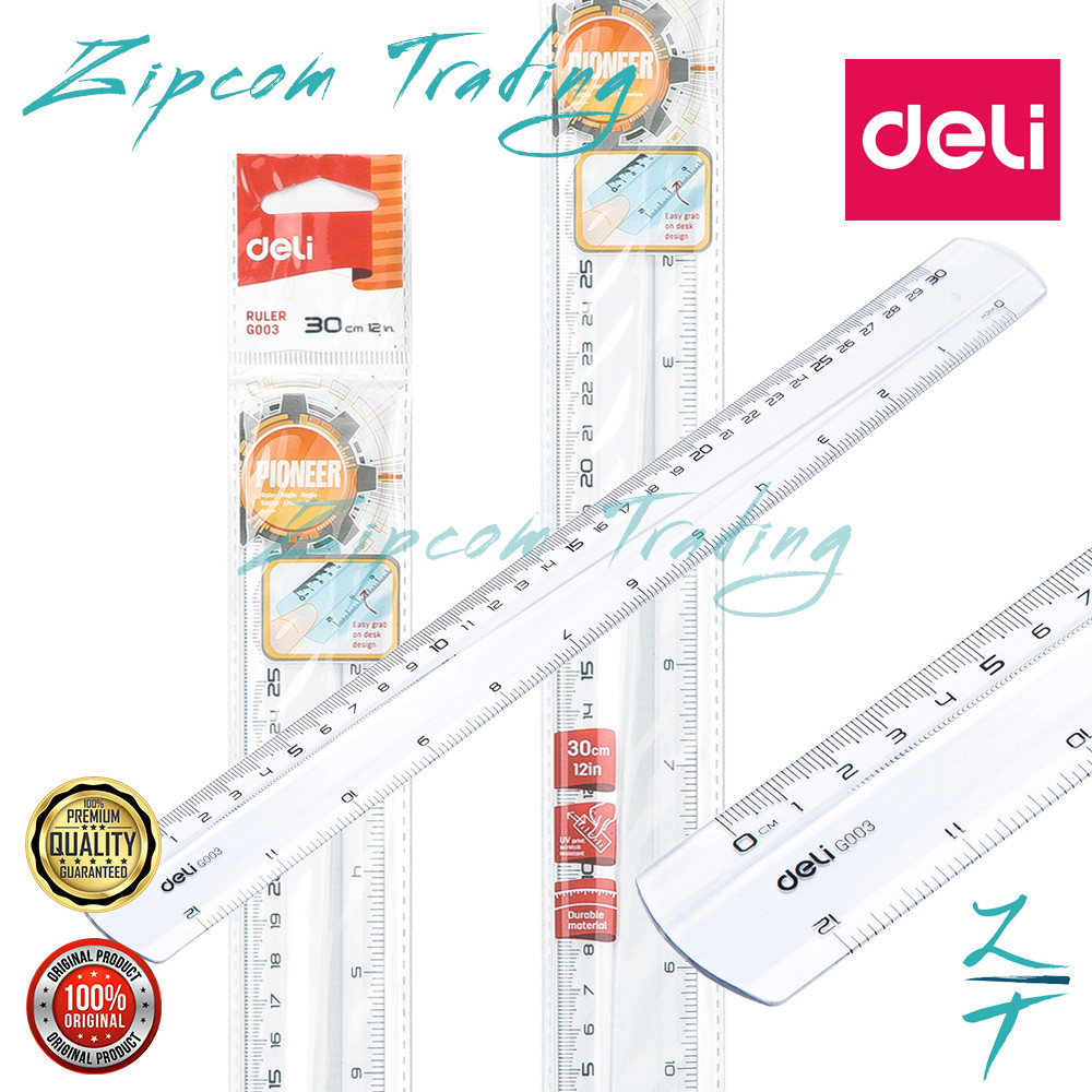 Deli G00212 / G00312 Pioneer Acrylic Ruler (15cm / 30cm) | Shopee Malaysia