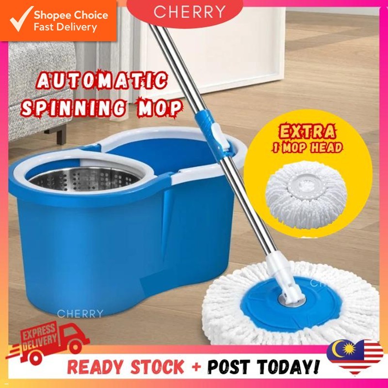 Automatic Spin Mop Spin Mop Mop Lantai Microfiber 360 Degree Rotating ...
