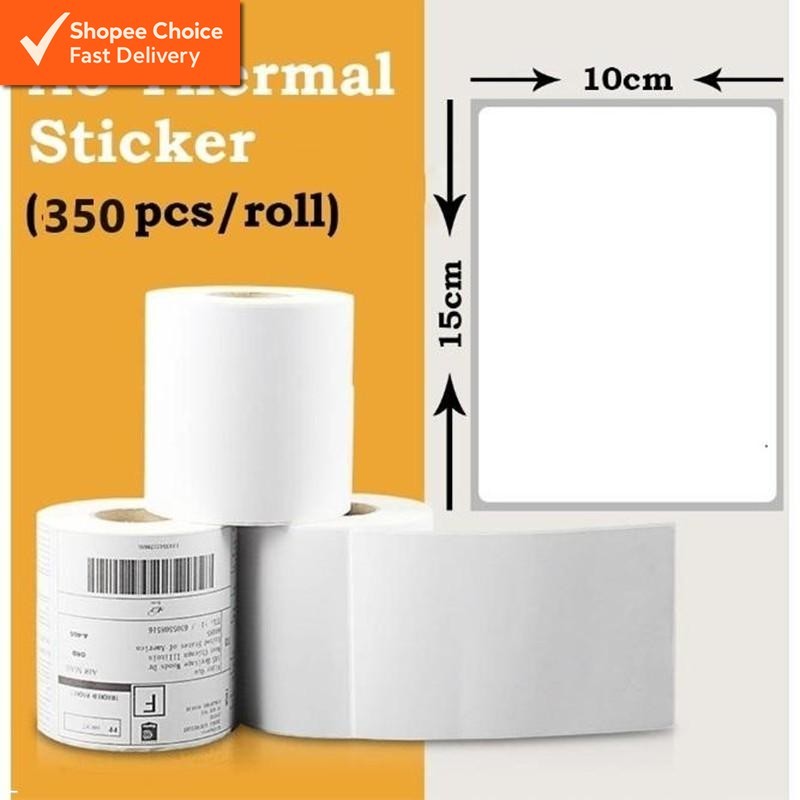 [Bundle of 2] King Roll Thermal Sticker (350pcs) - A6 Paper Roll Airway ...