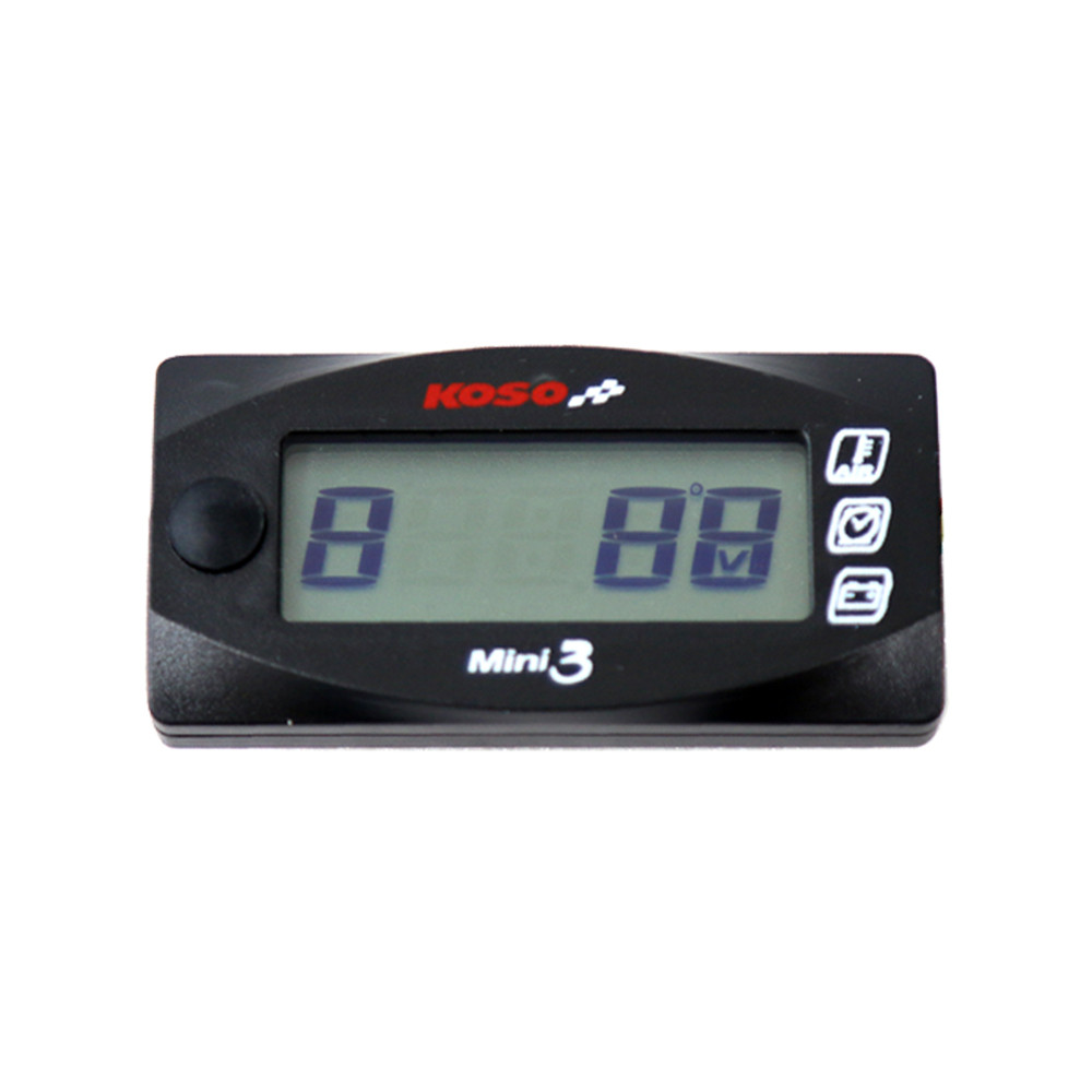 Mini LED Display Meter KOSO MINI 3 Digital For Racing and Scooter (Air Temp+Time+Voltmeter ...