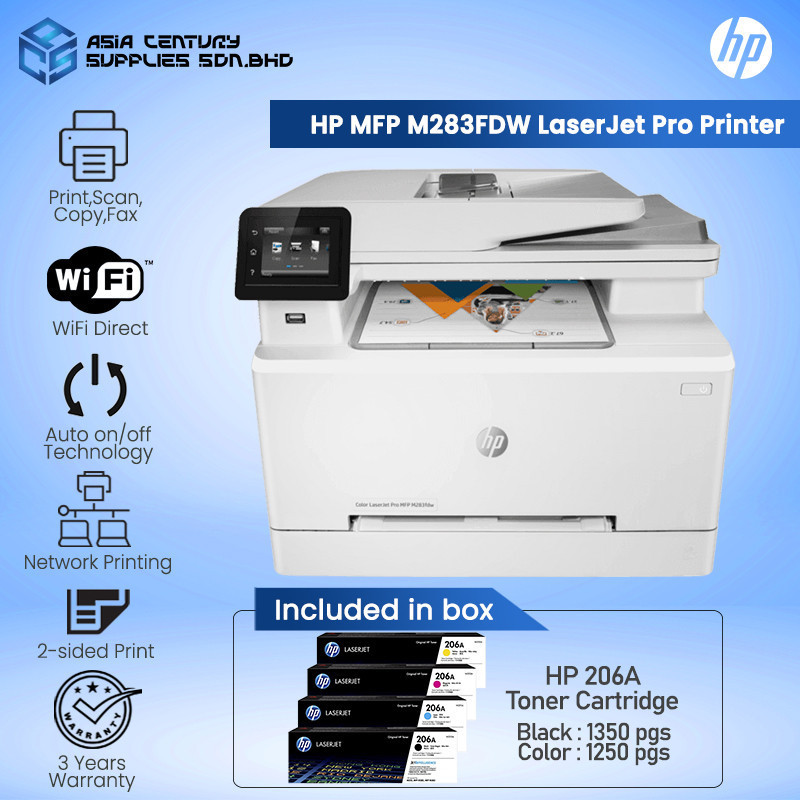 Printer HP Color LaserJet Pro MFP M283FDW /All In One / Duplex Print ...