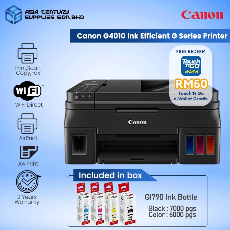 Canon Pixma G4010 All In One Ink Tank Wireless Printer / Prinrt Scan ...