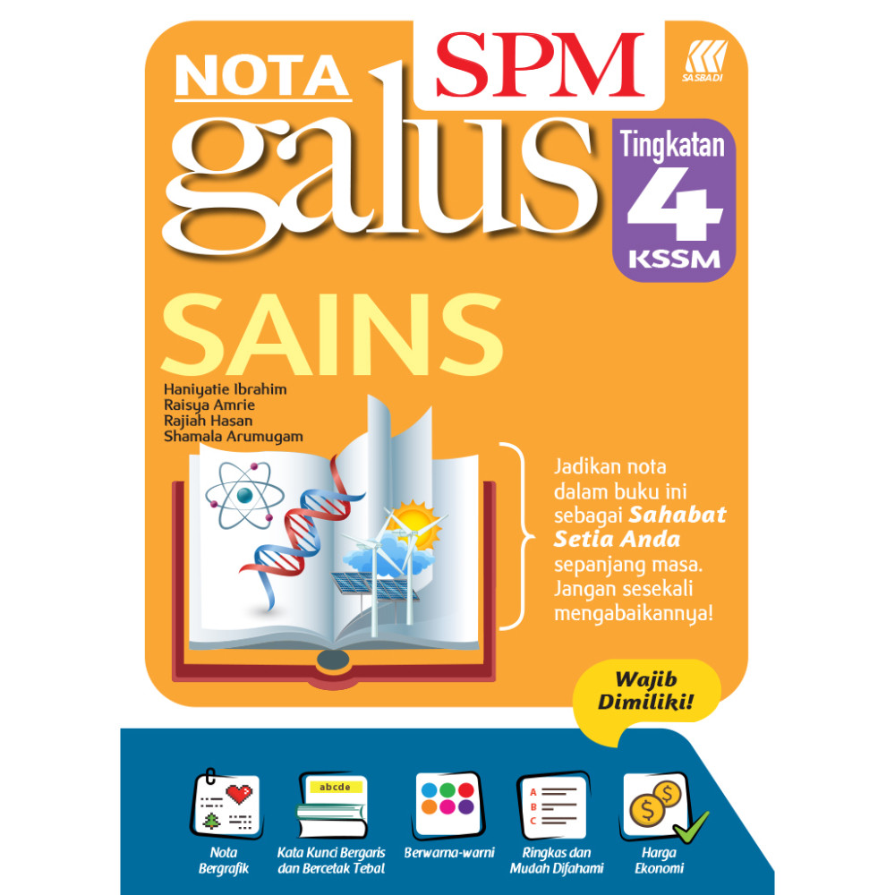 Sasbadi: Nota Galus: Sains + Science: Tingkatan + Form 4: NG24SSA4 ...