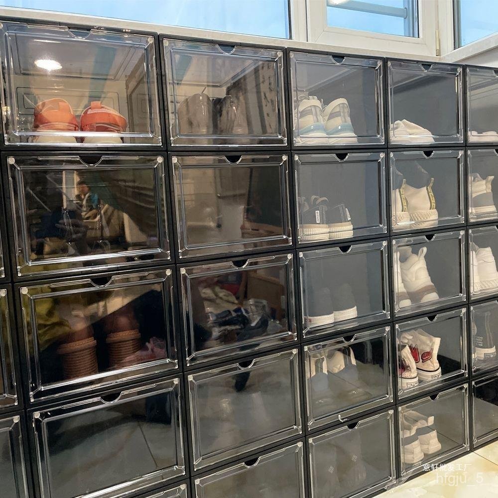 ST-ΨMagnetic Hard Plastic Transparent Drawer Shoe Box Shoes Storage Box ...