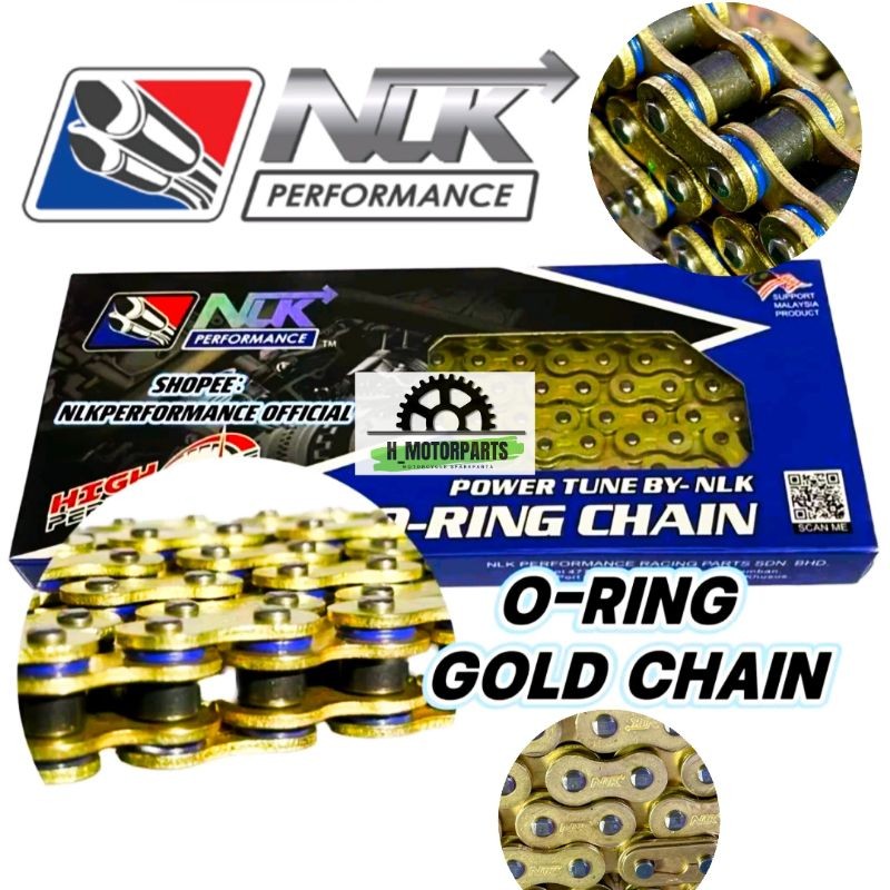 NLK PERFORMANCE RACING ORING CHAIN GOLD 428H 415H 132L HEAVY DUTY O-RING O RING MOTORCYCLE DRIVE ...