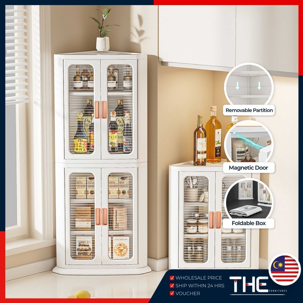 THE L47/49cm (1-3 Layers) Triangle Corner Cabinet Bedroom Bathroom ...