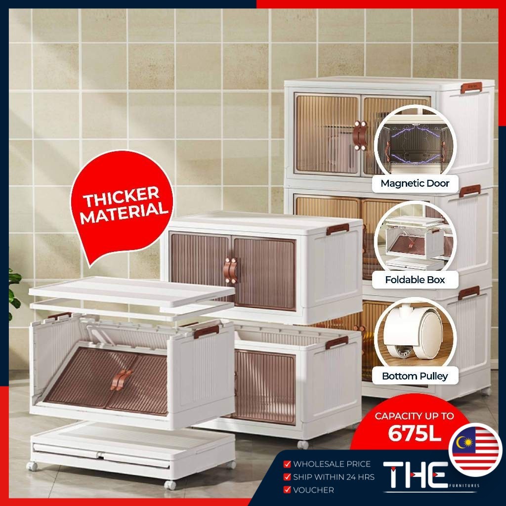 THE L50-70cm (1-5 Layers) Large Capacity Storage Cabinet 2 Doors ...