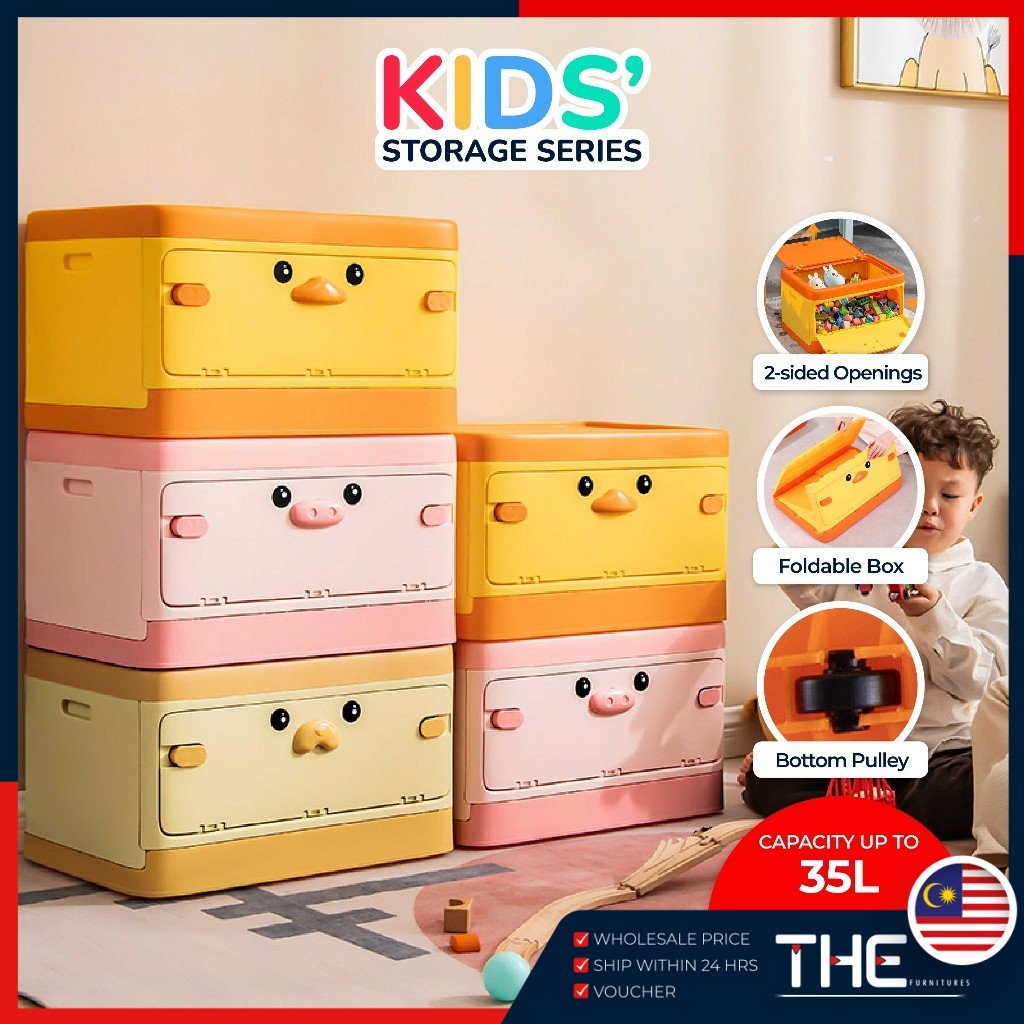 THE Large Capacity Foldable 2 Side Opening Storage Box Storage Cabinet ...