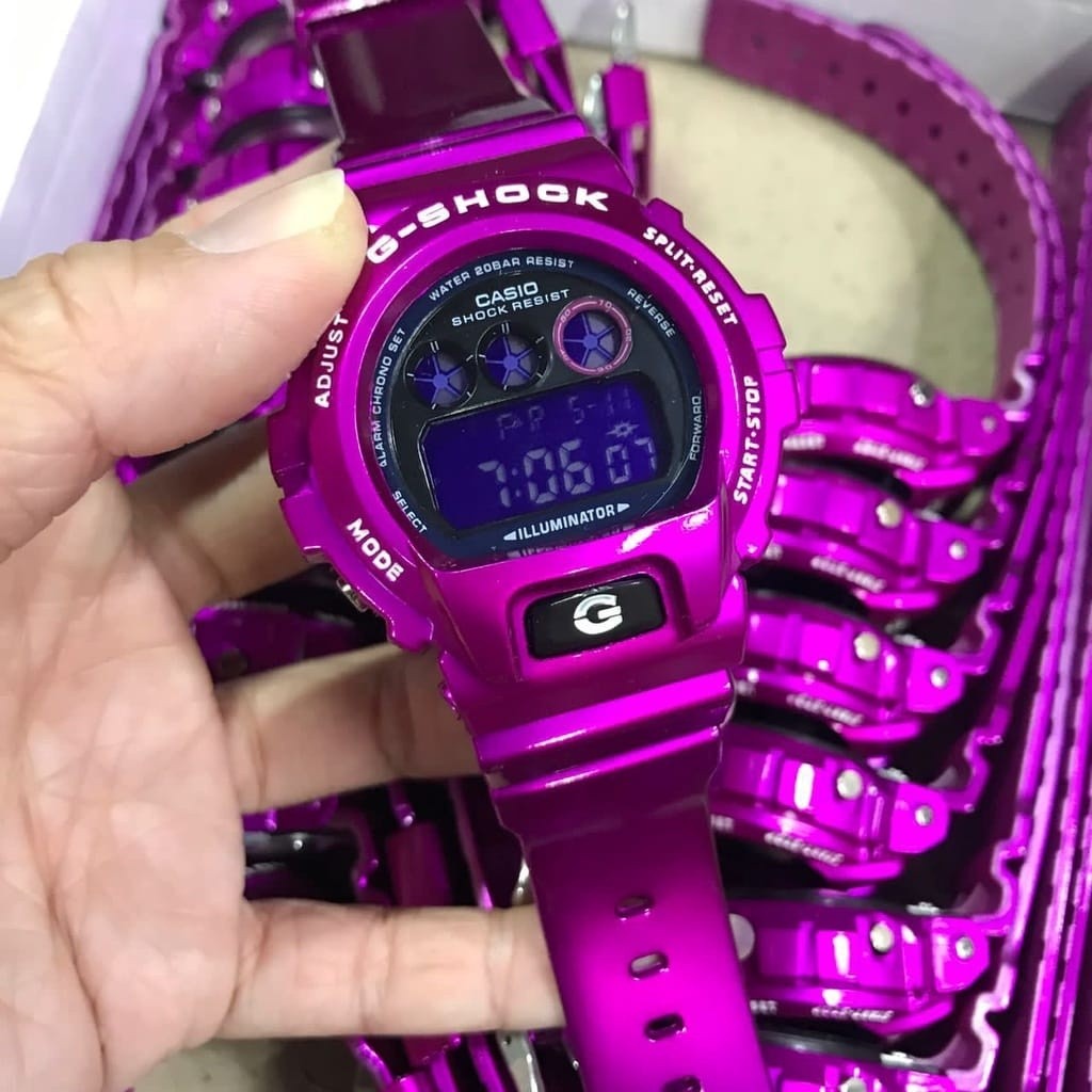 Gshock Purple DW6900 CC6 Cermin Kaca Autolight Premium 1 to 1 Digital ...
