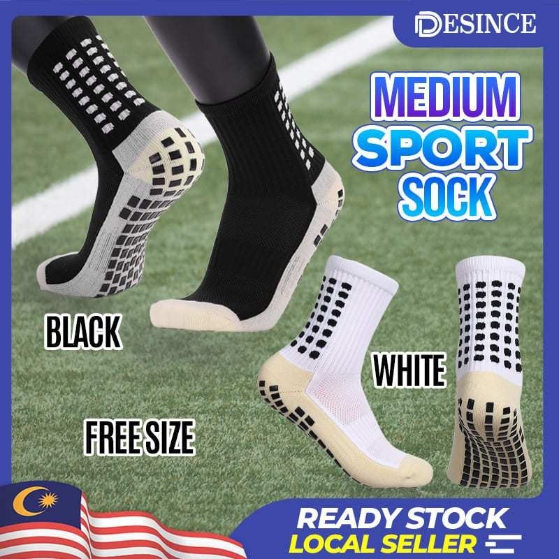 🇲🇾 DESINCE Anti Slip Medium Sport Socks For Futsal Rugby Soccer Thick ...