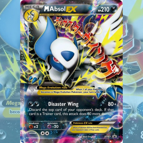 Mega ex M Absol EX #XY63 tcg ptcg pokemon card free top loader and ...