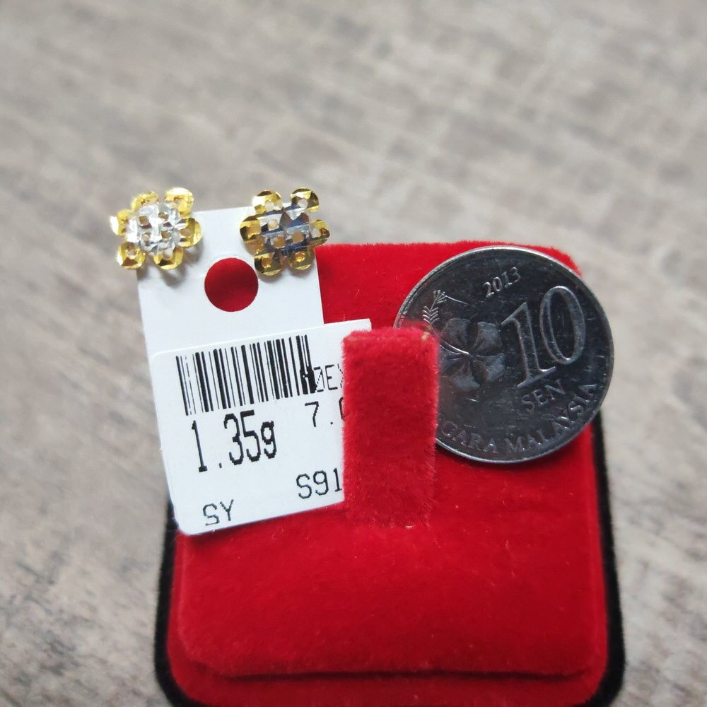 Emas916, Subang Paku Ruyi Rh 0.7 cm Pd 6102 P479 | Shopee Malaysia