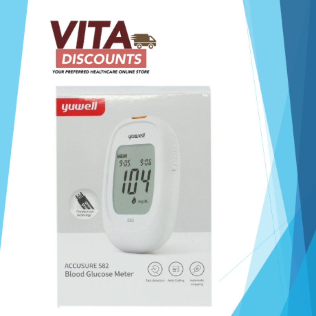 [NO TEST STRIPS] YUWELL BLOOD GLUCOSE METER ACCUSURE 582 WITH LANCETING ...