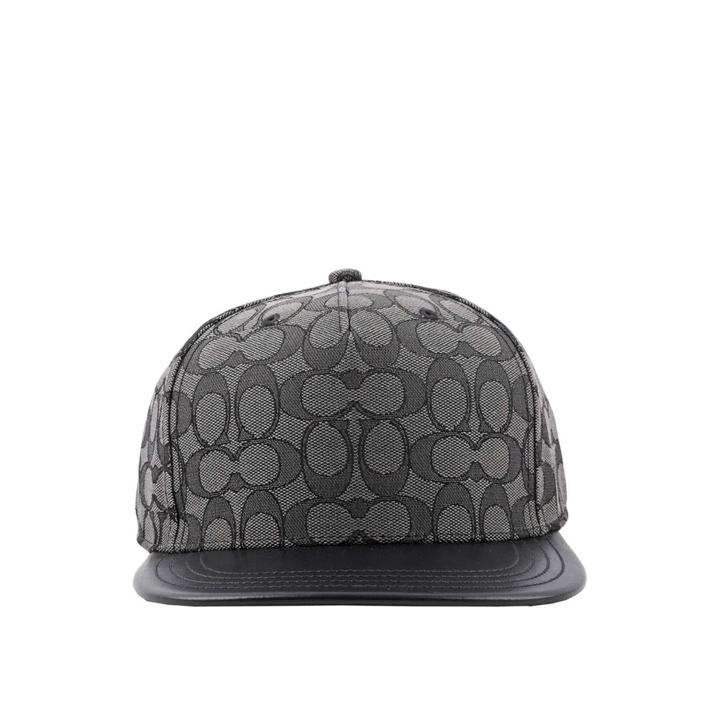Coach Mens Signature Jacquard Flat Brim Hat - Black | Shopee Malaysia