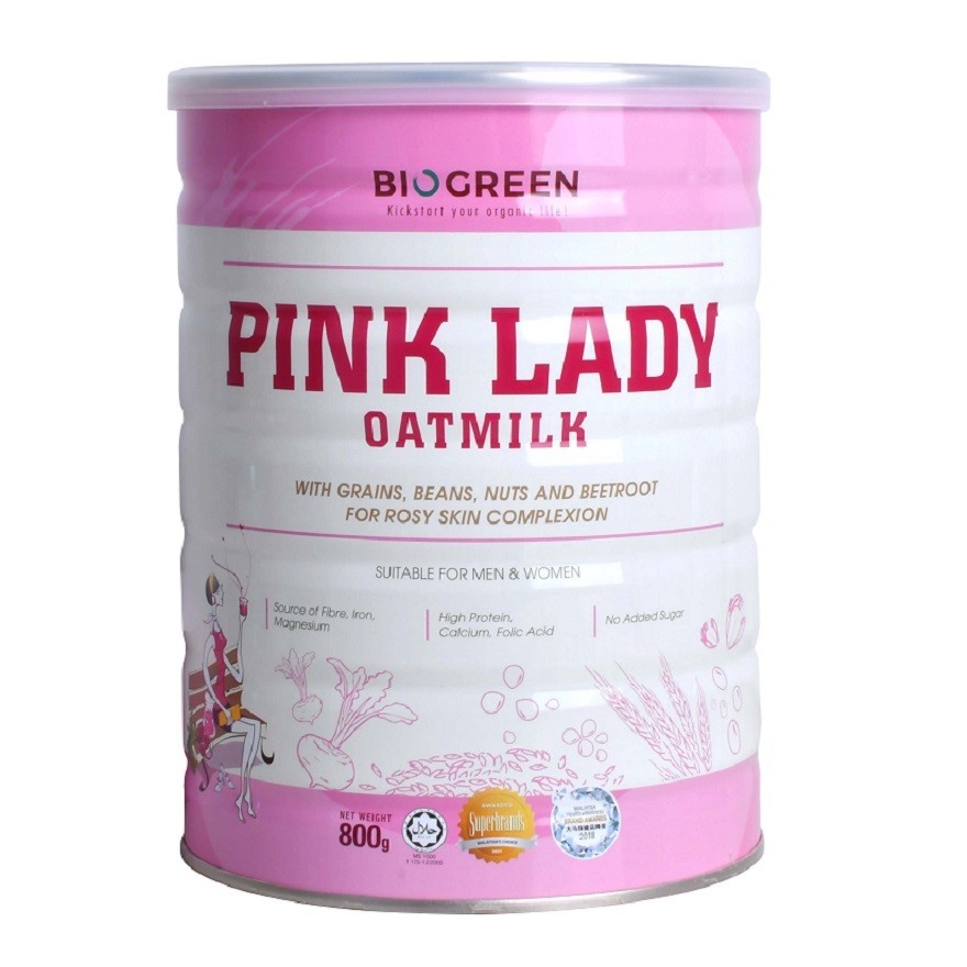 BIOGREEN Pink Lady OatMilk 800g (With Grains, Beans, Nuts, and Beetroot ...