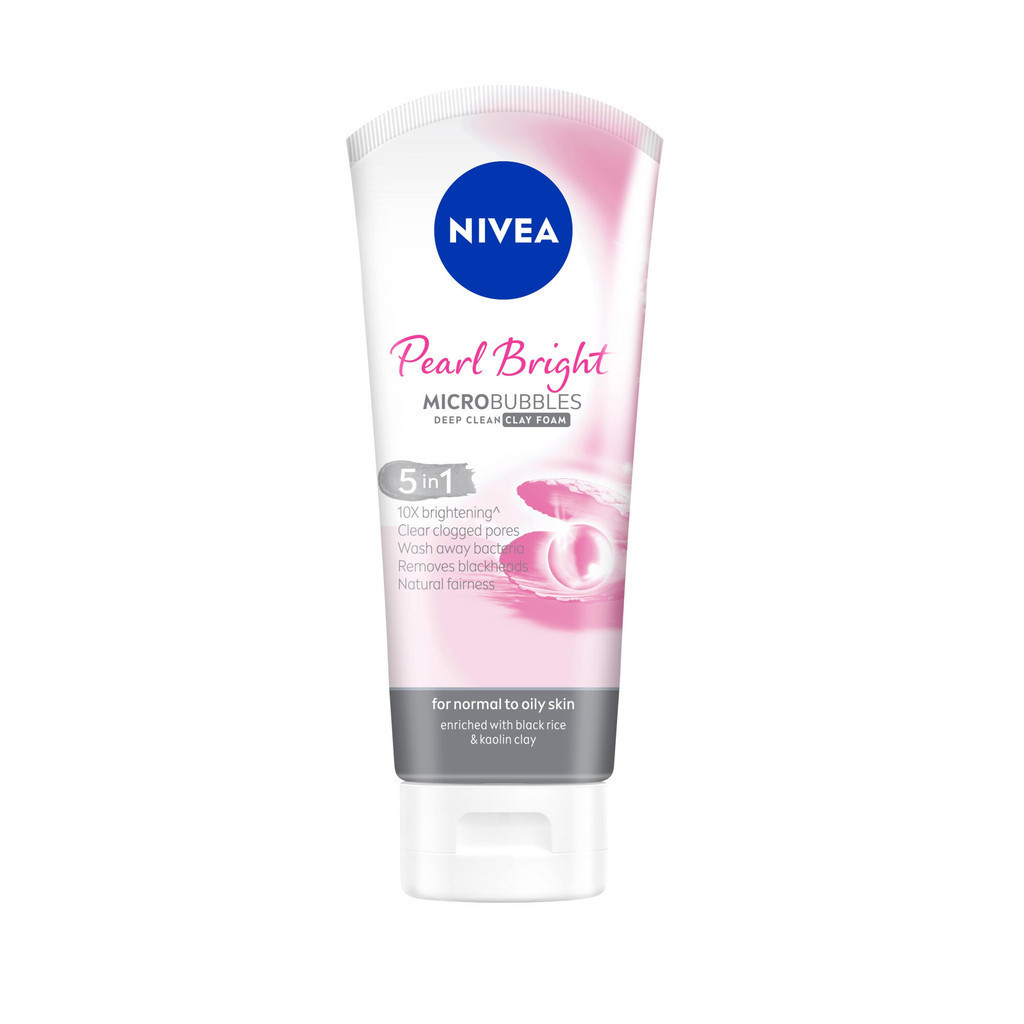 NIVEA Pearl Bright Microbubbles Deep Clean Clay Foam 100g | Shopee Malaysia