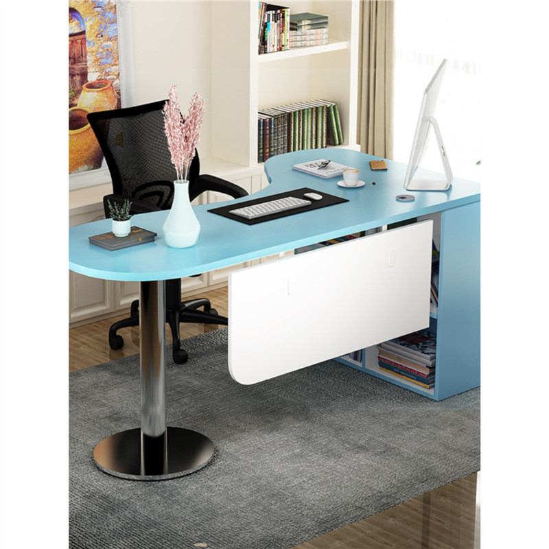 JY-8/Simple Modern Arc Corner Desk Bookcase Study Table Computer Desk ...