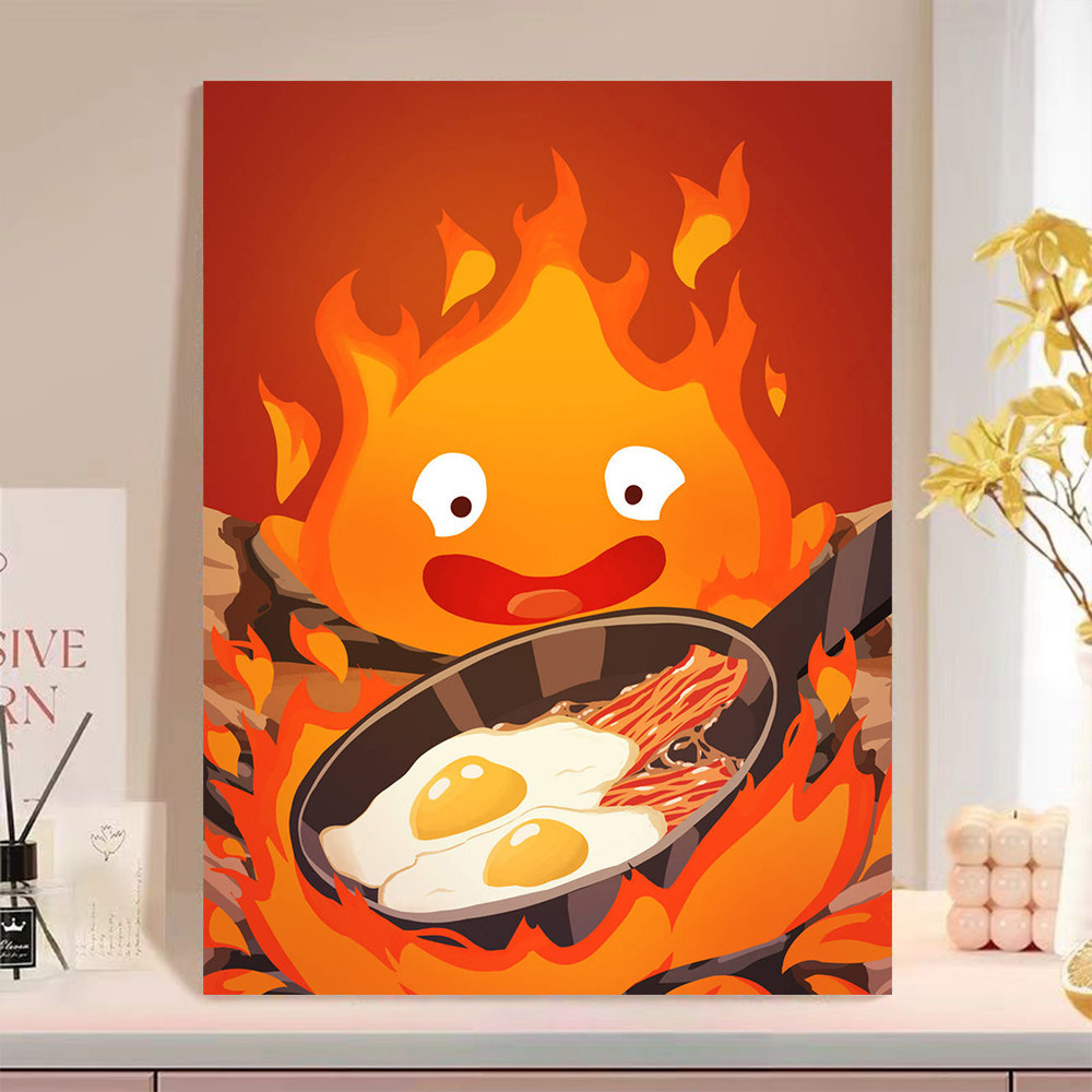 ACANDYL Paint By Numbers Kit, Calcifer,Big Size,80x100cm, DIY Digital ...