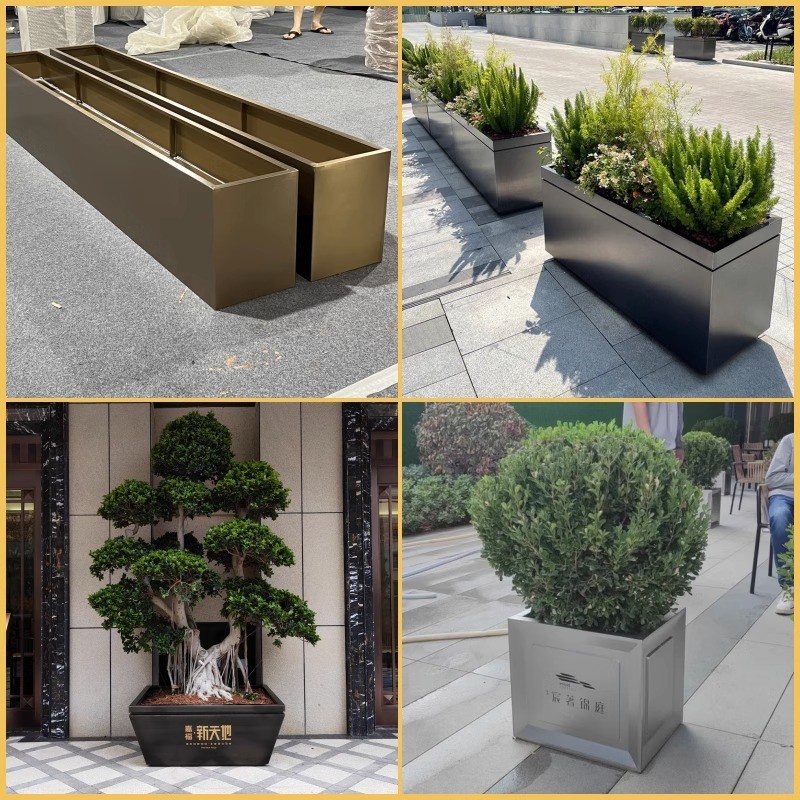 Q-8/Iron Flower Box Combination Municipal Landscape Flower Bed Planter ...