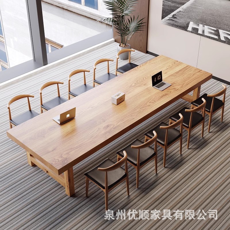 JY-8/Large Solid Wood Conference Table Long Table Workbench Home Long ...