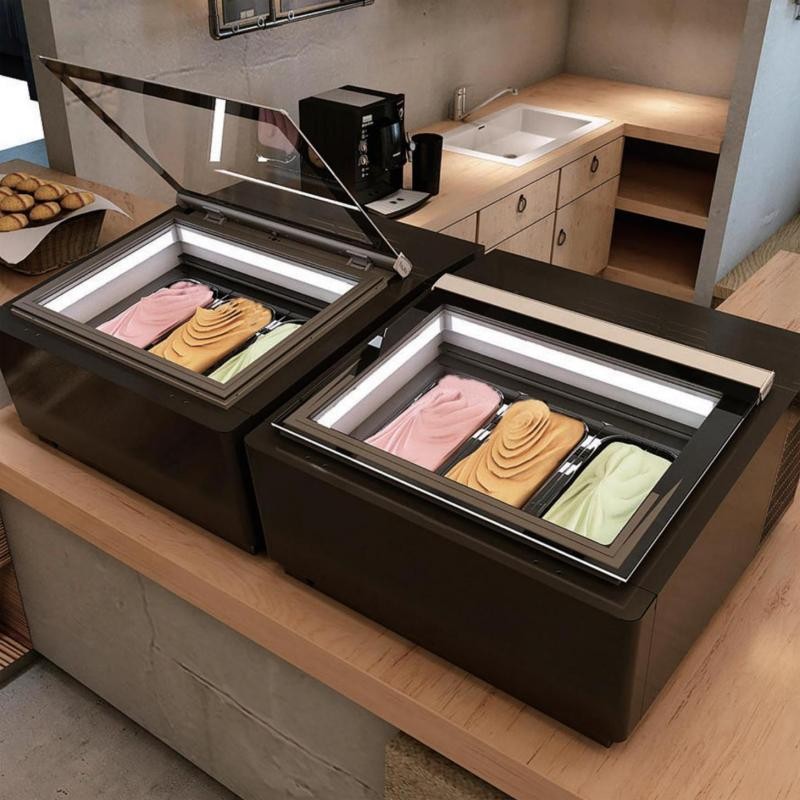 HY-6/customized-Desktop Ice Cream Display Cabinet Commercial Handmade ...