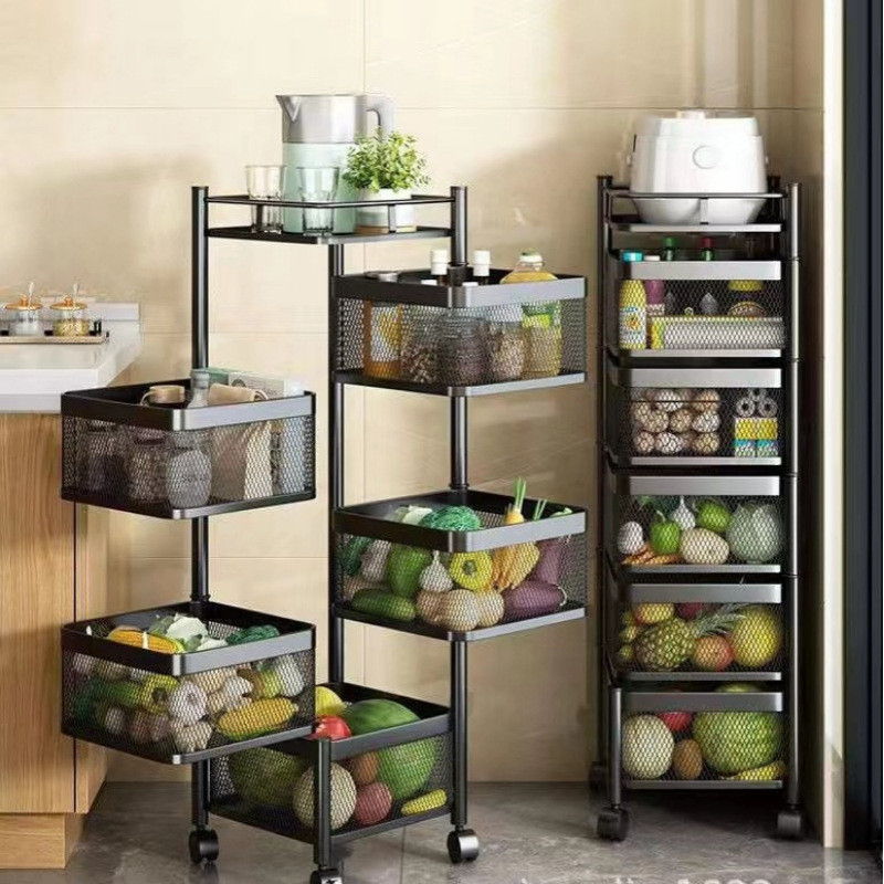 JY-8/Square Kitchen Rotating Storage Rack Household Floor-standing ...