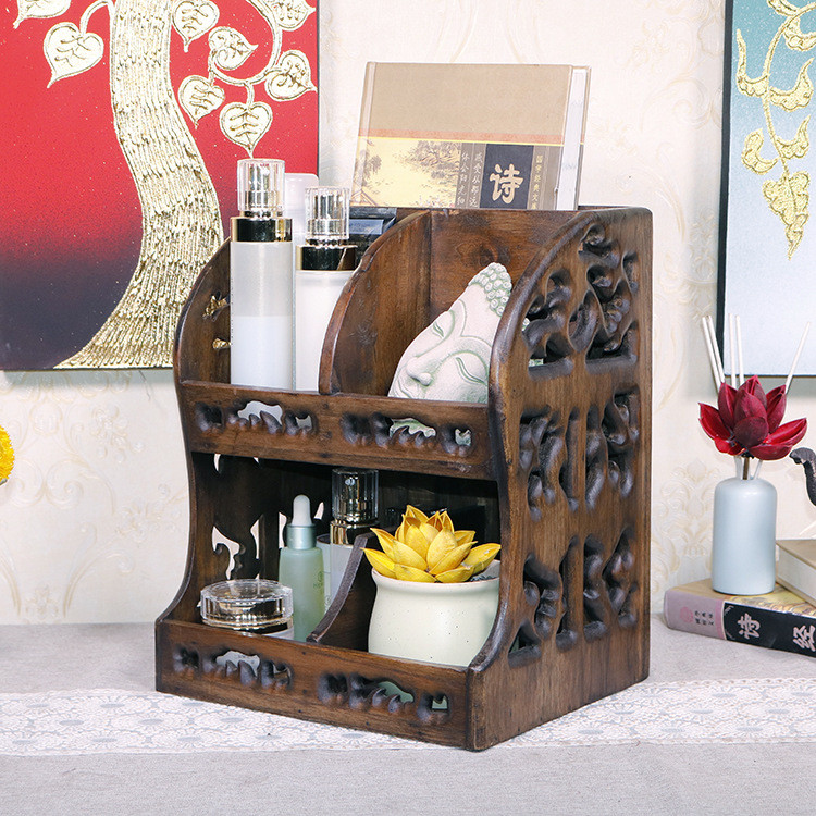 JY-8/Storage Rack Multi-layer Desktop Solid Wood Storage Box Kitchen ...