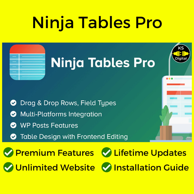 [Latest] Ninja Tables Pro (Free Updates + Premium Version) | Shopee ...