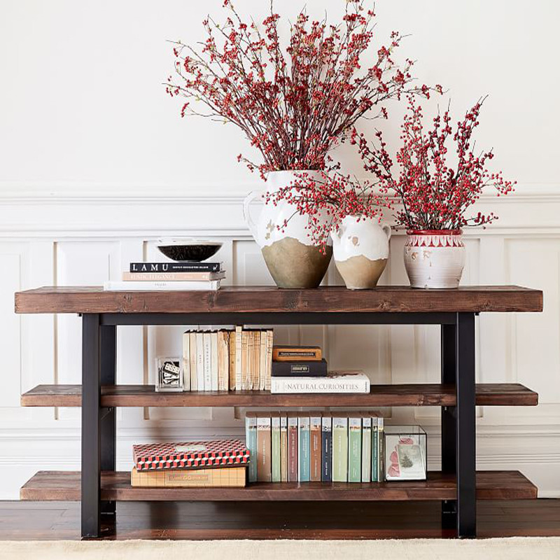H-Y】#Solid Wood Entryway Table Against Wall Narrow Long Table Sideboard ...