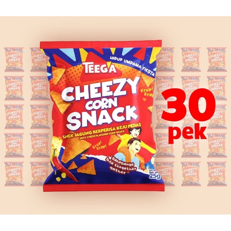 TEEGA No MSG NEW Minipack 30pack 25g (RM2x30pack) Cheezy Cheese Corn ...