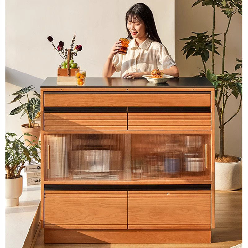 J-H/Nordic Solid Wood Island Table Home Living Room Multifunctional ...